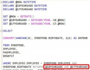 SQL DECLARE and SET datetime