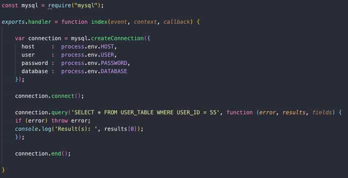 AWS Lambda Sql Connection AWS Lambda Sql Connection